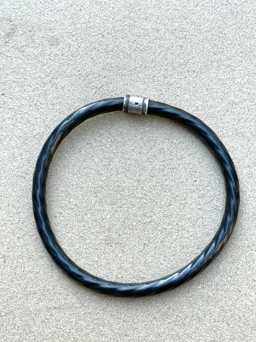 Repurposed Black Vinyl Copper Lined Electrical Wire Bangle – ajr metals